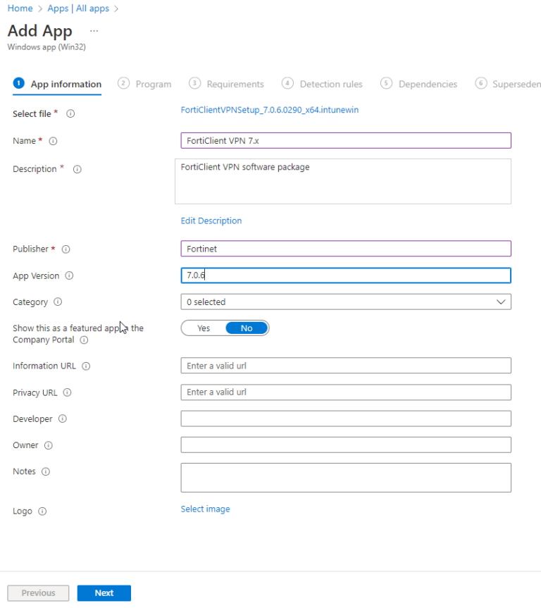 Install FortiClient VPN with Intune – Part 1 – Solution83